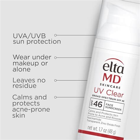 Eltamd Uv Clear Face Sunscreen Spf 46 Oil Free 1 7 Oz