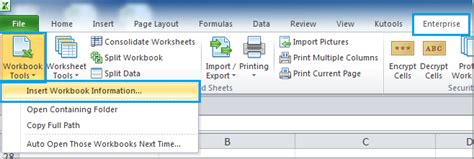 How To Insert File Name Or Path Into Cell Header Or Footer In Excel