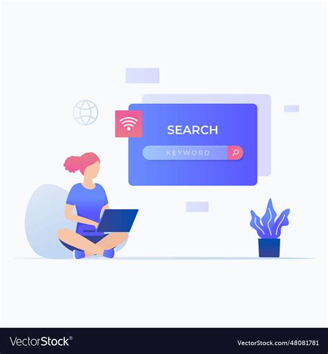 Concept Of Woman Browsing Royalty Free Vector Image