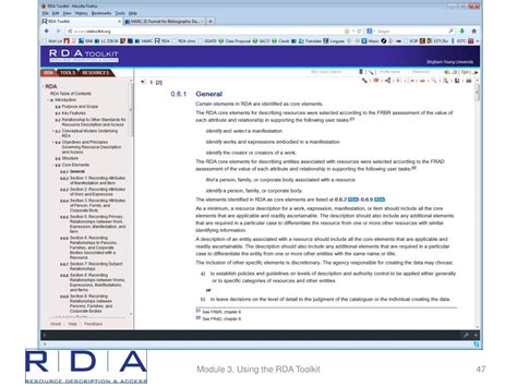 Ppt Module 3 Rda Basics Using The Rda Toolkit Powerpoint Presentation