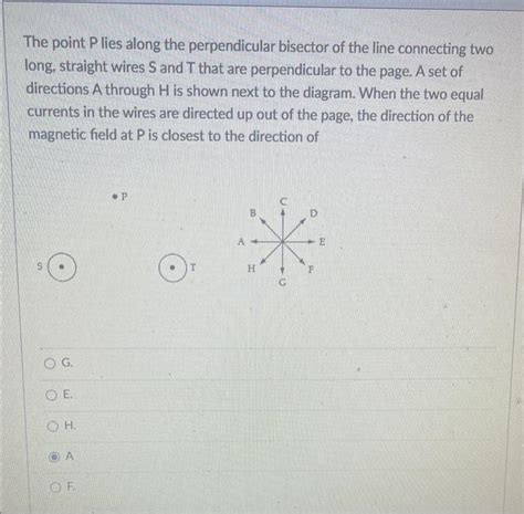Solved The Point P Lies Along The Perpendicular Bisector Of