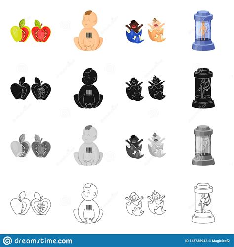 Vector Illustration Of Test And Synthetic Icon Collection Of Test And Laboratory Stock Symbol