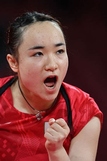 東京五輪の卓球女子シングルス準々決勝でガッツ：卓球女子 伊藤美誠 写真特集：時事ドットコム