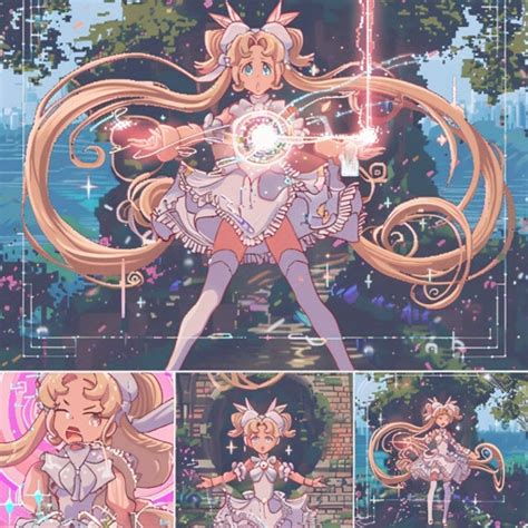Pixel Art Magical Girl Transformation Sequence Pixel Art Pxlart