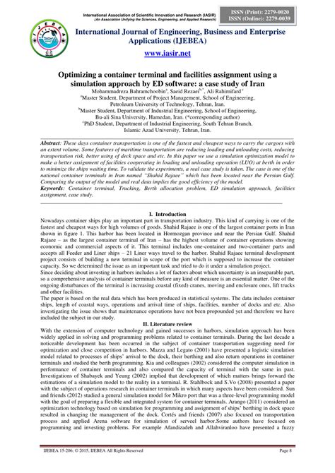 Pdf Optimizing A Container Terminal And Facilities Assignment Using A Simulation Approach By