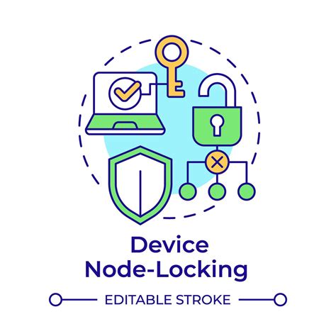 Device Node Locking Multi Color Concept Icon Software Tracking Access