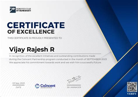 Vijay Rajesh R On Linkedin Celebrating The Certification From Robotics Club Of Indian Institute Of