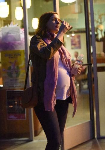 Photos Anne Hathaway Spotted Looking Very Pregnant At The Spa
