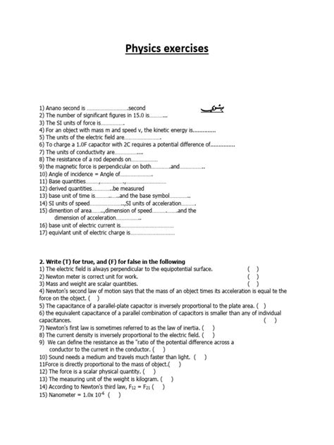 Physics Pdf Force Mass