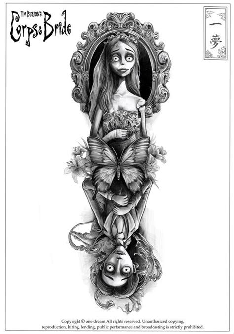 블랙앤그레이 홍대타투 긴다리타투 등판타투 긴팔타투 일러스트타투 일몽타투 On Instagram Corpse Bride Timburton Available Desgin