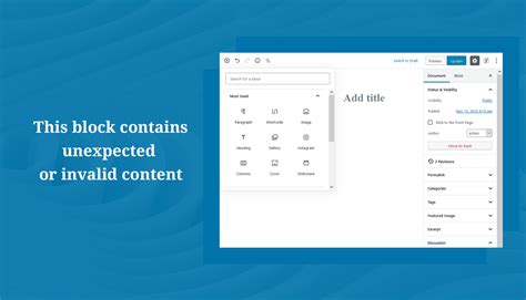 Invalid Or Unexpected Content In Gutenberg Blocks Motopress