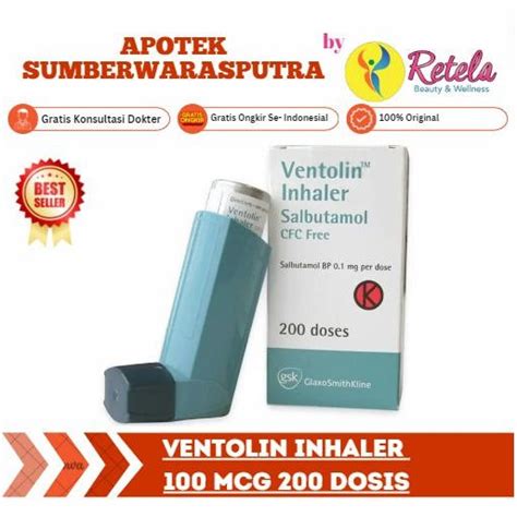 Jual Ventolin Inhaler 100 Mcg 200 Dosis Shopee Indonesia
