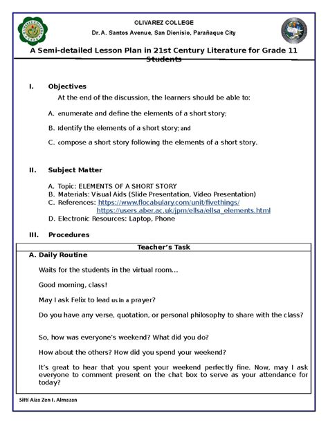 Semi Detailed Lesson Plan In Mapeh Grade 3 Semi Detailed