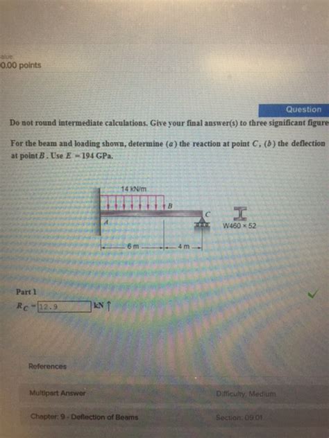 Solved I Have The Reaction At C For Part A But Am Having Chegg