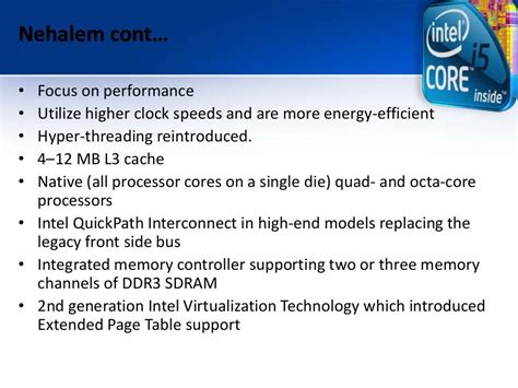 Final Draft Intel Core I5 Processors Architecture