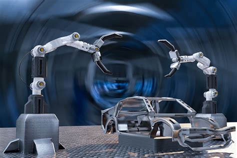 공장 로봇 하이테크의 자동차 생산 가공 서비스 차고 대리점에서 자동차 기술용 로봇 Ai 제어 팔 손 로봇 인공 기술 손 사이보그