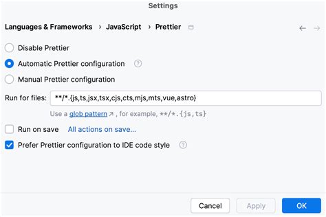 Prettier Webstorm Documentation