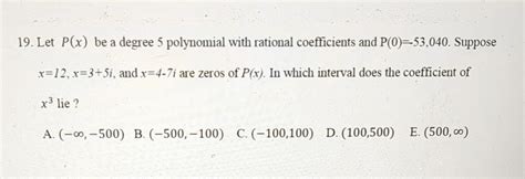 Solved Let P X Be A Degree Polynomial With Rational Chegg Com