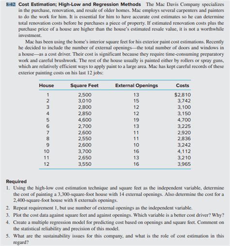 8 42 cost estimation high low and regression methods