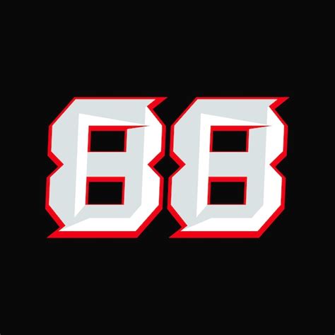 Number Racing 88 Design Logo Premium Vector