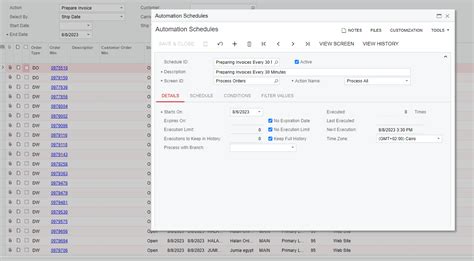 Automation Schedule On Process Orders Screen Community
