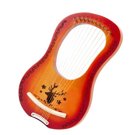 10 Strings Mahogany Lyre Solid Wooden String Music Grandado