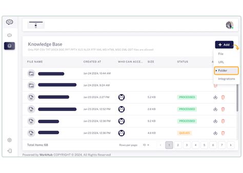 How To Create A Folder Of Data In Knowledge Base