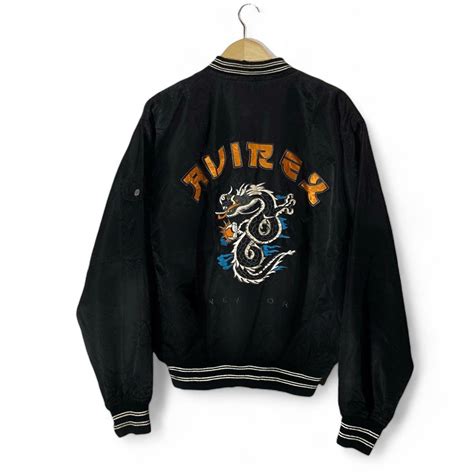 Vintage Avirex Varsity Jacket Dragon 90s Vintage Rare Grailed