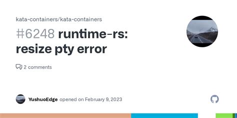 Runtime Rs Resize Pty Error · Issue 6248 · Kata Containerskata Containers · Github