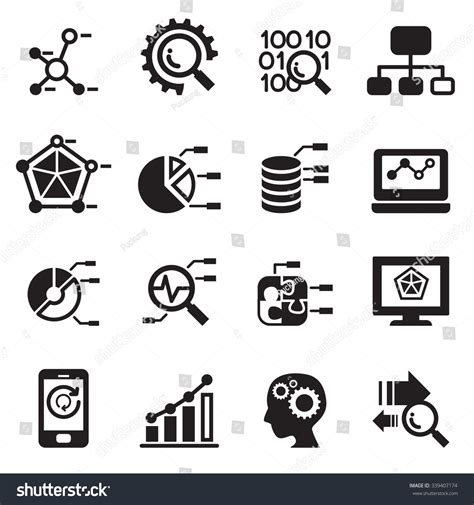 Data Mining Database Data Analysis Icons Stock Vector Royalty Free 339407174 Shutterstock