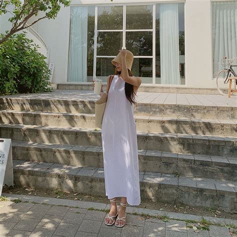 베리주 블룸 린넨 슬리브리스 롱 원피스