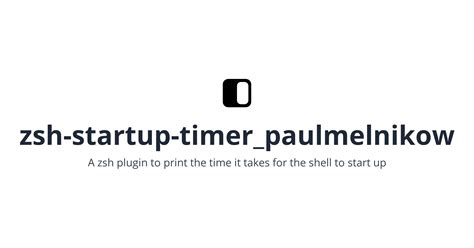Zsh Startup Timer Fig