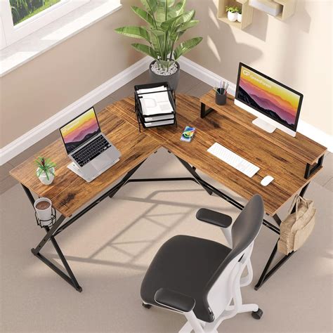 Kamala L Shaped Corner Desk Walnut Corner Desks Uk Corner Desks Uk