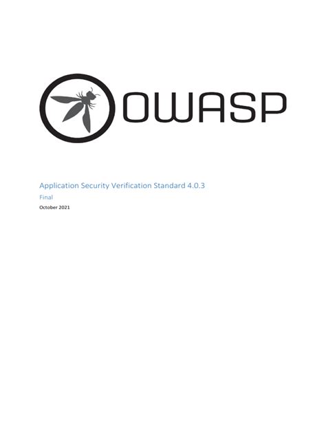 owasp application security verification standard 4 0 3
