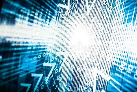 Abstract Tech Binary Blue Picture Taked From Perspective Stock Illustration Illustration Of