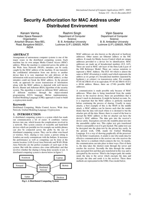 Pdf Security Authorization For Mac Address Under Distributed Environment