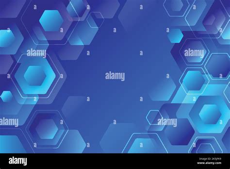 gradient blue hexagonal background vector design illustration stock