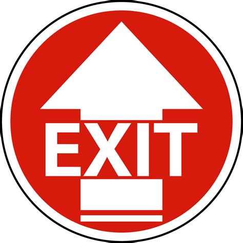 Exit Arrow Floor Sign On White Background Vector Art At Vecteezy