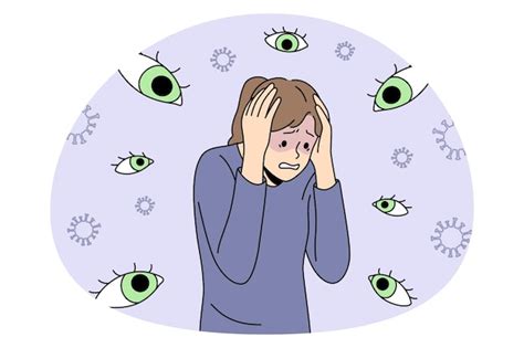 추격의 공포와 내면의 두려움 개념 프리미엄 벡터