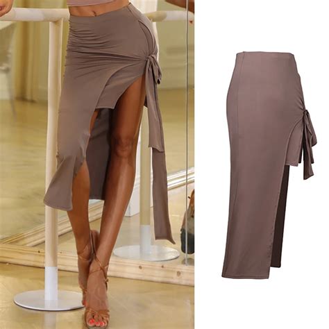 Юбка для латинских танцев Сексуальная раздельная Женская тренировочная юбка для взрослых Танго