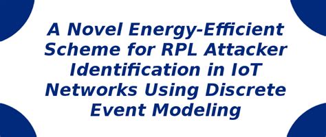 A Novel Energy Efficient Scheme For Rpl Attacker In Iot S Logix