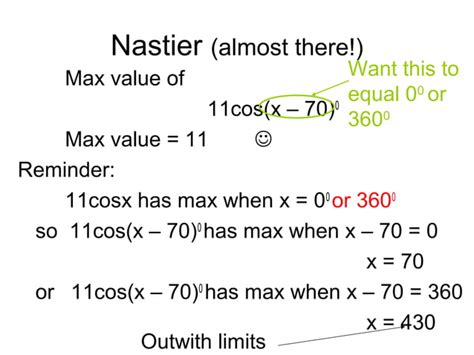 Max And Min Trig Values Ppt