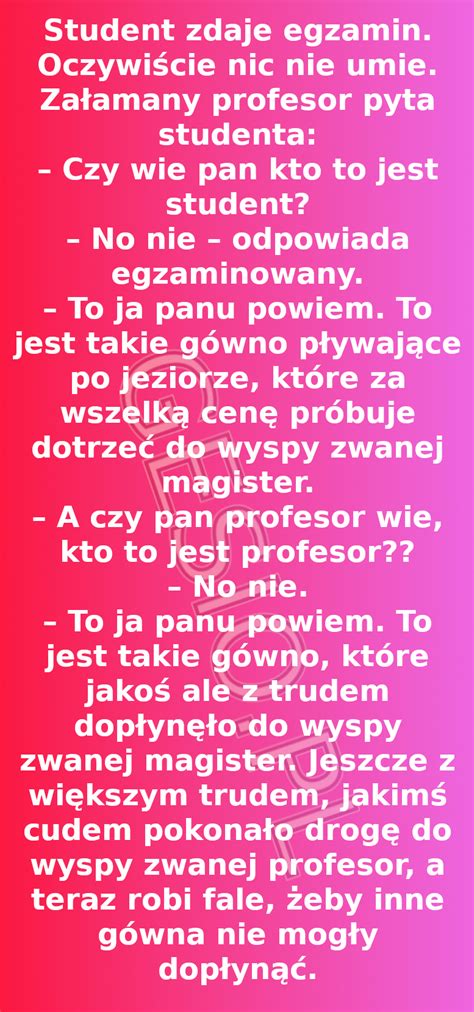 Humor Student Zdaje Egzamin Oczywiście Nic Nie Umie Gesio
