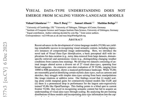 Samuel Albanie On Linkedin Tldr Scaling Does Not Seem To Improve Visual Data Type