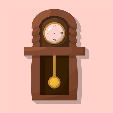 Premium Vector Wooden Vintage Pendulum Clock Without Hands Vector