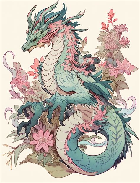 Chinese Botanical Dragon Dragon Art Dragon Tattoo Art Dragon Drawing