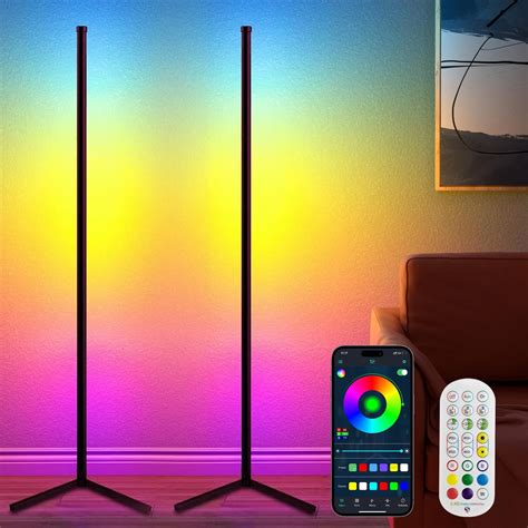 Tyute Corner Floor Lamp Rgb Led Corner Lamp With Music Sync Smart App