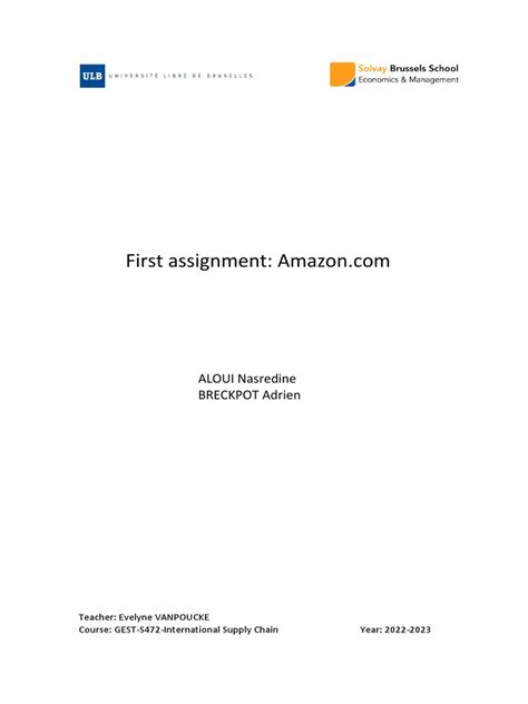 Assignment 1 Pdf Supply Chain Warehouse