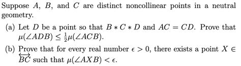 Solved Suppose A B And C Are Distinct Noncollinear Points Chegg