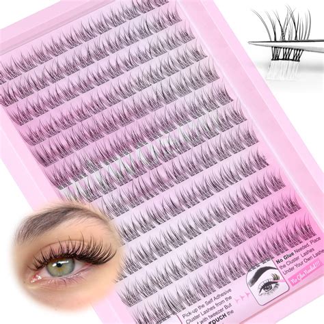 Set Of 2 Wiwoseo Self Adhesive Eyelashes No Glue Needed Natural Cluster Lashes Wispy Curl
